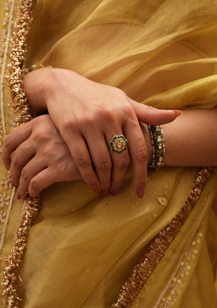 Sterling Silver Chitrakala Phool Ring – Vamika Silver, Jaipur