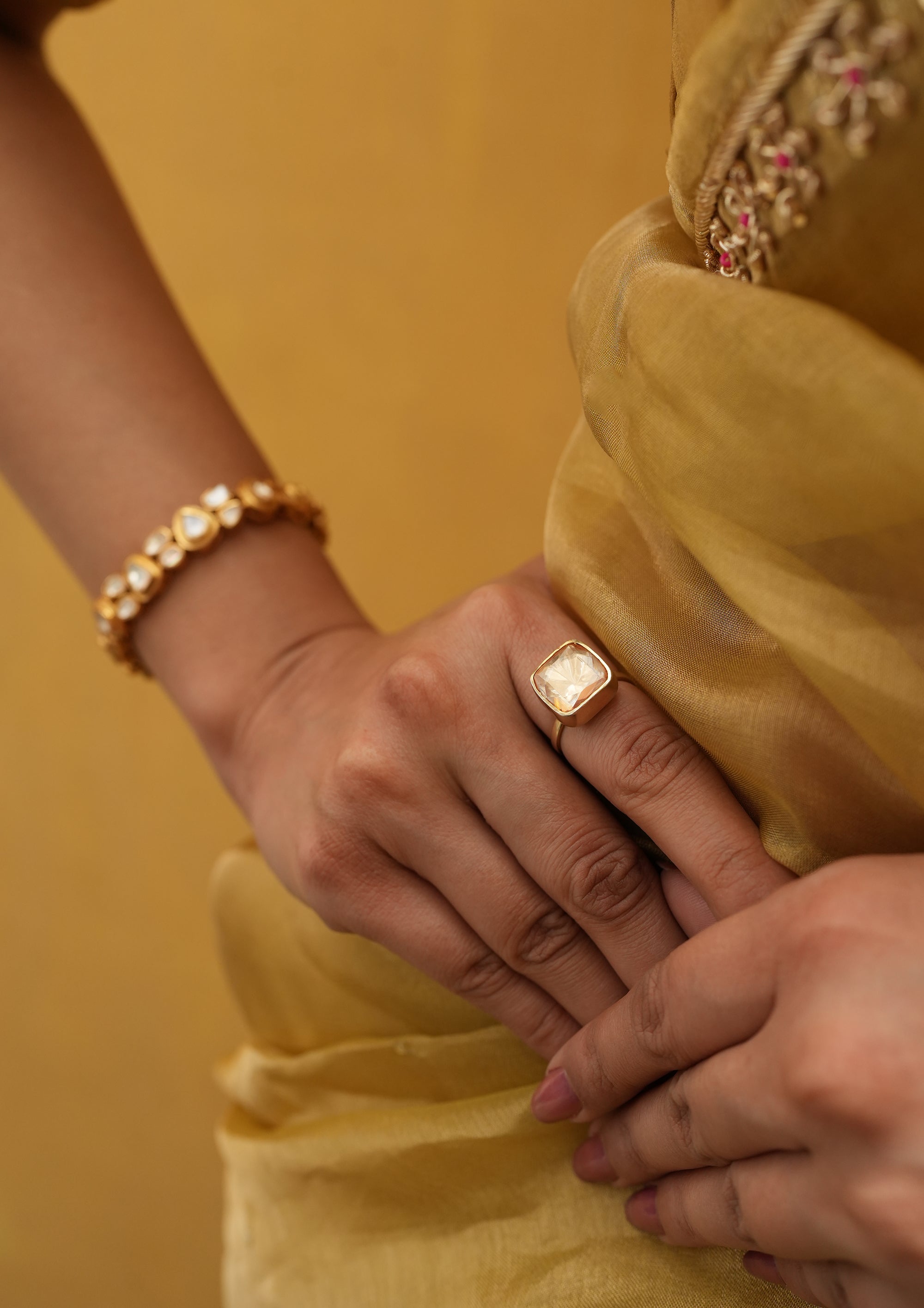 Sterling Silver Sakor Polki Ring – Vamika Silver, Jaipur