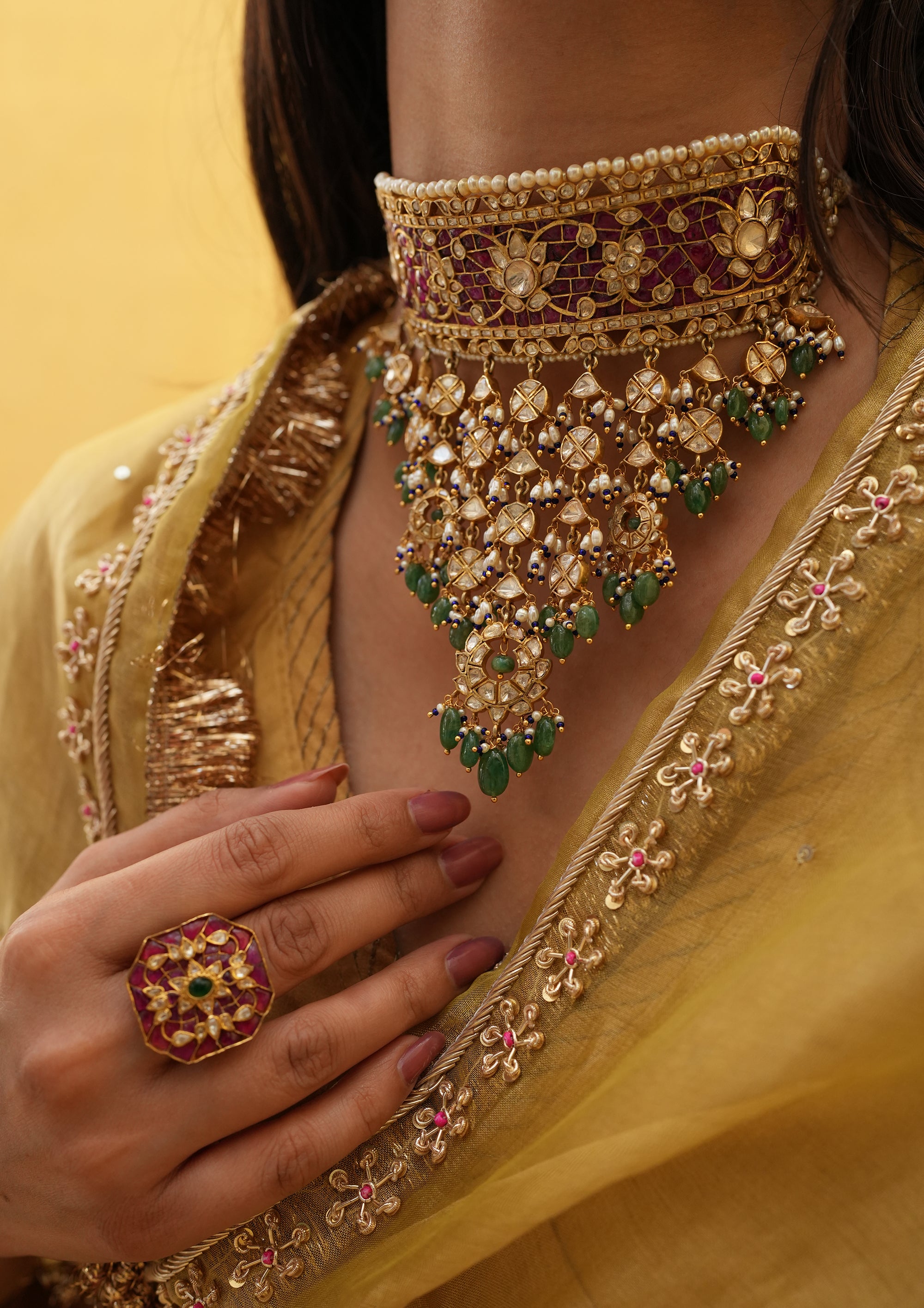 Sterling Silver Baisa Aadh Choker – Vamika Silver, Jaipur