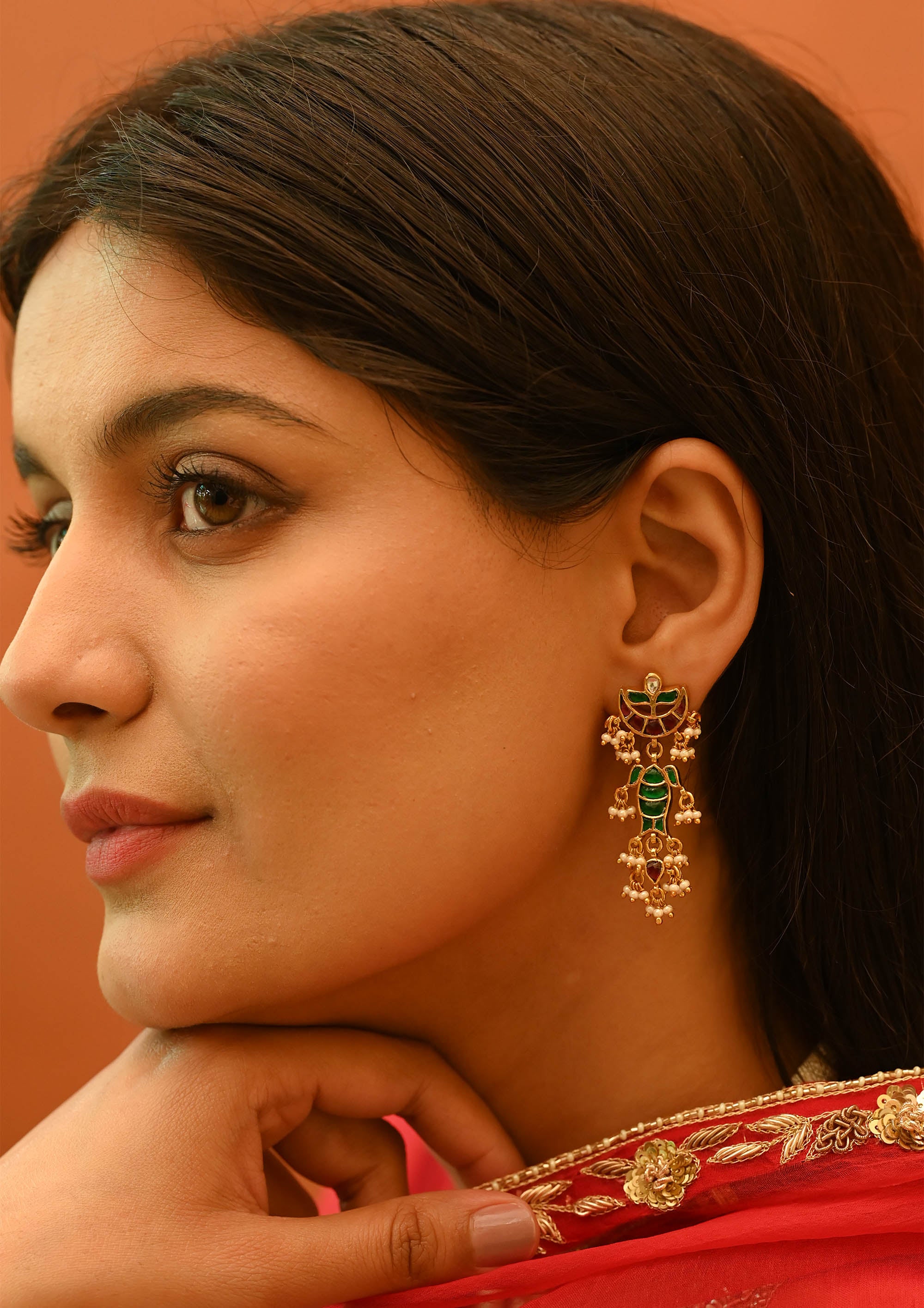 Small Multicolored Macha Earrings – Vamika Silver, Jaipur