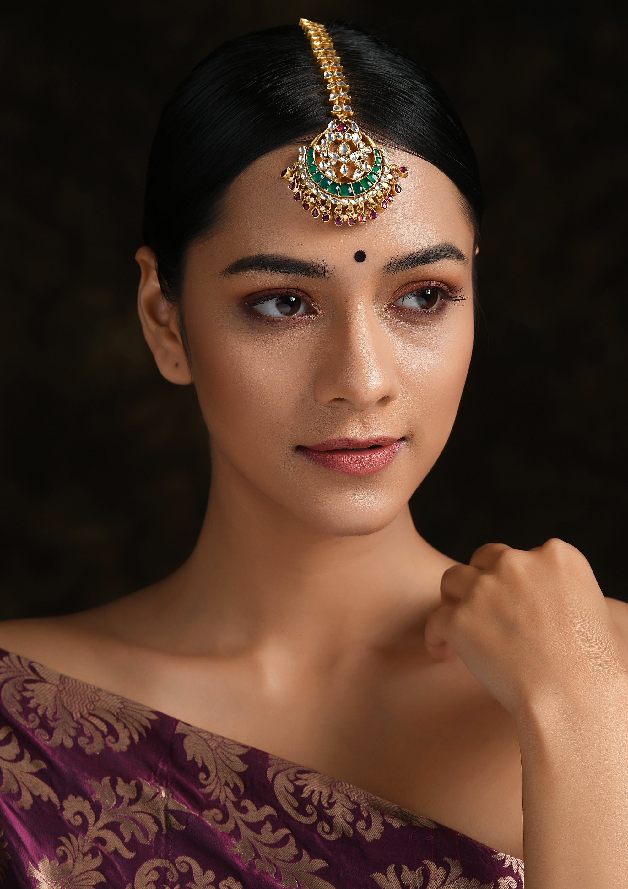 Classic Pankhi Multicolored Maangtika – Vamika Silver, Jaipur